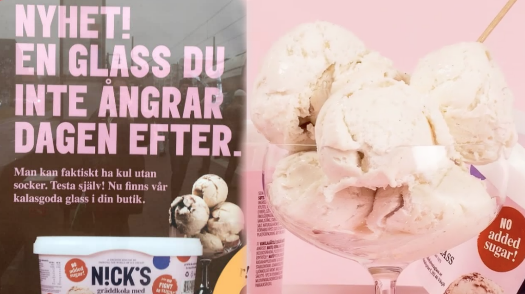 Nick's reklam för sockerfri glass möter kritik på sociala medier