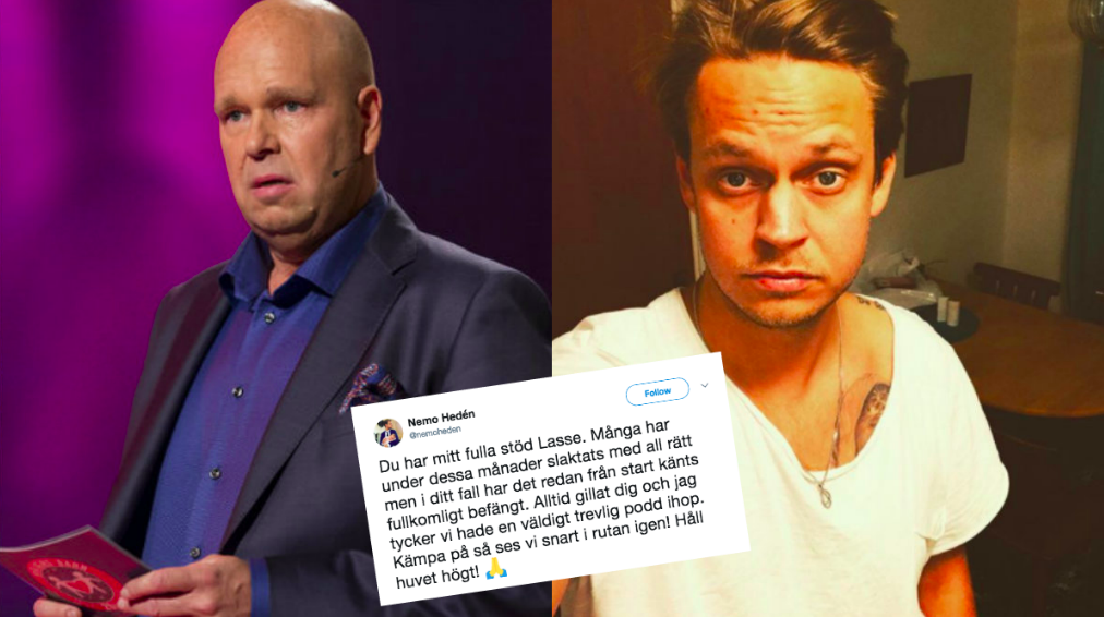 Nemo Hedén backar Lasse Kronér: "Håll huvudet högt"