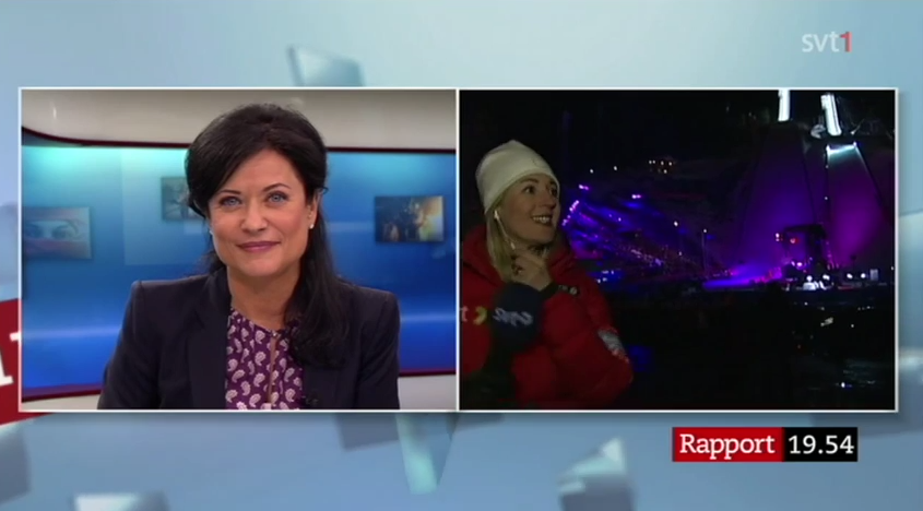 SVT-reporter sjunger och spexar – vet inte om att hon är i bild