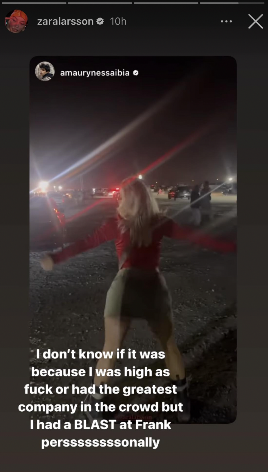 Här twerkar Zara Larsson loss i publiken på Coachella: "Hög som fan"