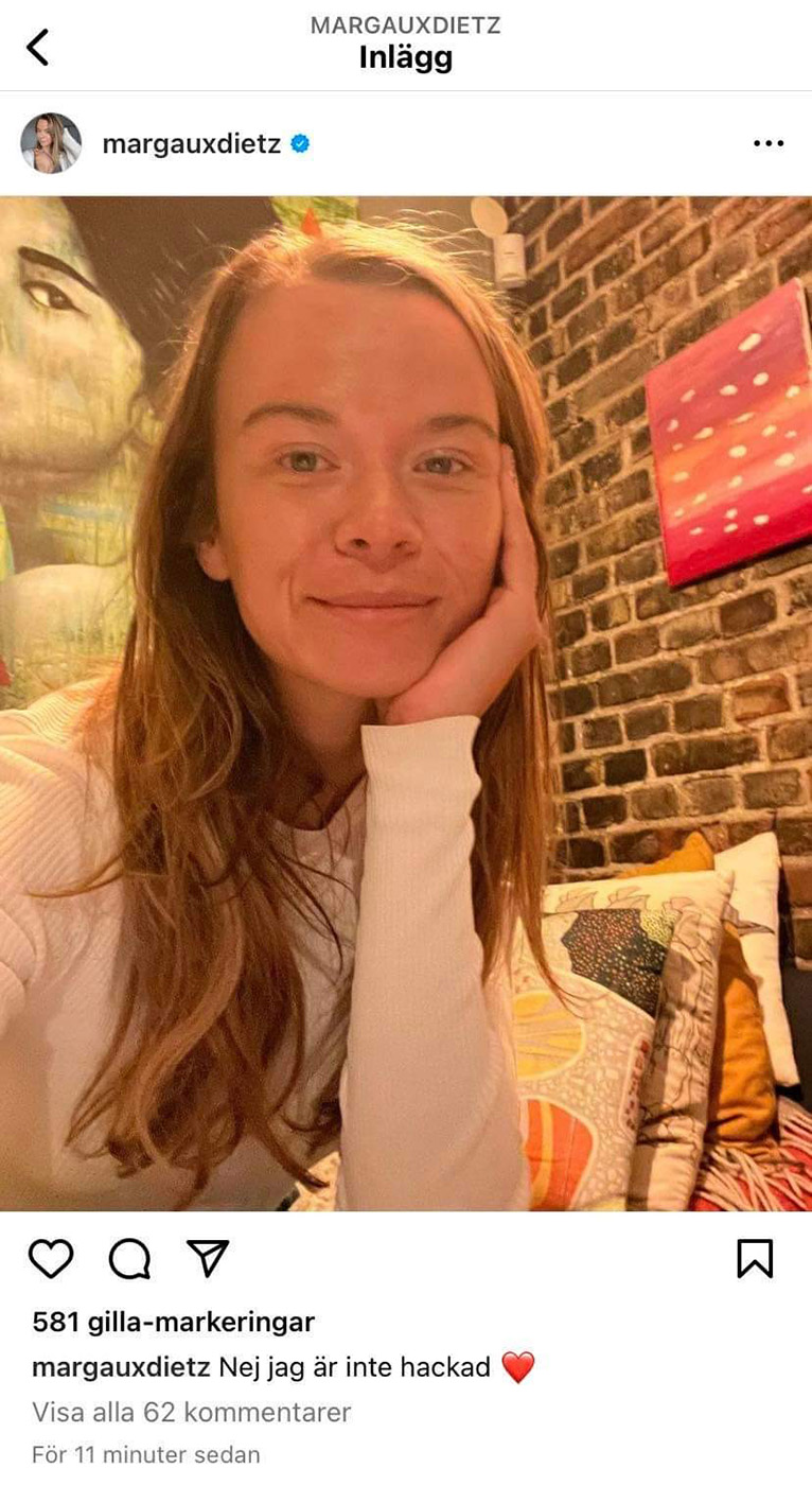 Margaux Dietz raderade bilder skapar förvirring hos följarna: "Är inte ...
