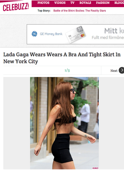 Lady Gaga går ut klädd i (nästan) bara behå